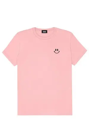 DALIX Smile Face Jersey T-shirt - Pink