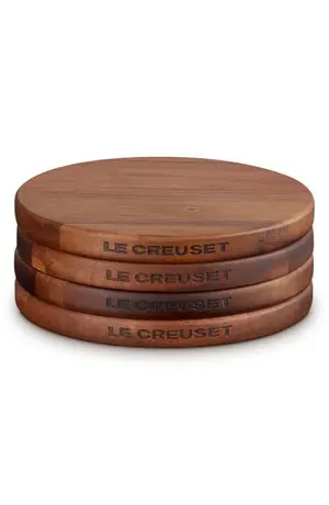 LE CREUSET Set Of 4 Magnetic Acacia Trivets - Wood
