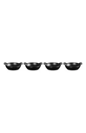 LE CREUSET Gourmand Set Of 4 1/3-quart Enamel Cast Iron Braiser Matte Black