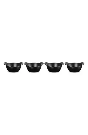 LE CREUSET Gourmand Set Of 4 1/3-quart Enamel Cast Iron Cocotte - Matte Black