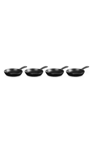 LE CREUSET Gourmand Set Of 4 1/3-quart Enamel Cast Iron Skillet - Matte Black