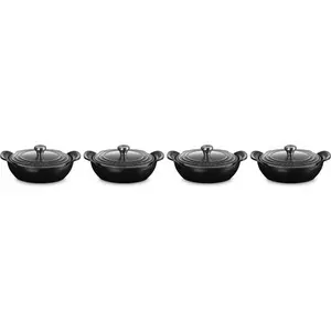 LE CREUSET Gourmand Set Of 4 1/3-quart Enamel Cast Iron Braiser With Lid Matte Black