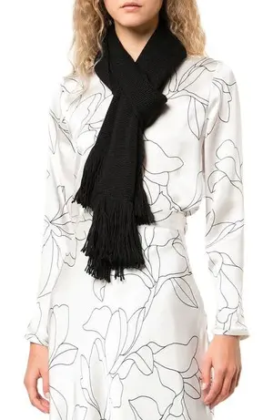 Voz Solid Fringe Scarf