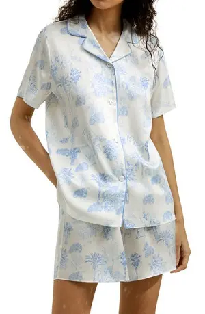 Lilysilk La Terra Short Silk Pajama Set - La Terra Print