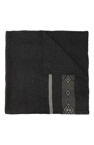 Voz Wide Diagonal Alpaca Blanket Charcoal/grey
