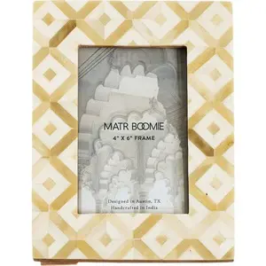 MATR BOOMIE Dari Sandstone Picture Framehand Carved Bone - White/beige - Diamond