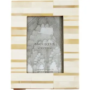 MATR BOOMIE Dari Sandstone Picture Framehand Carved Bone - White/beige - Stripe