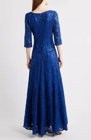 TAHARI ASL Beaded Sequin Gown