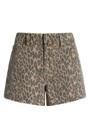 HIDDEN JEANS Cheetah Print Denim Shorts