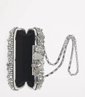 Alexander McQueen Crystal Skull Four-ring Clutch - Black
