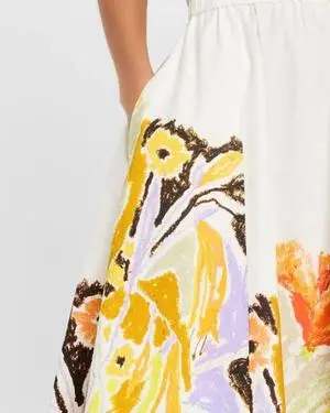 MARIE OLIVER Marie Oliver Sasha Abstract-Print Cotton Midi Skirt