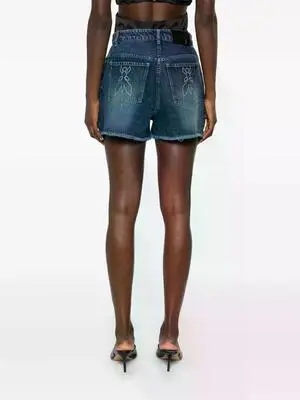Patrizia Pepe Rhinestone-embellished Denim Shorts