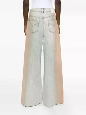 Patrizia Pepe Rhinestone-embellished Wide Leg Jeans
