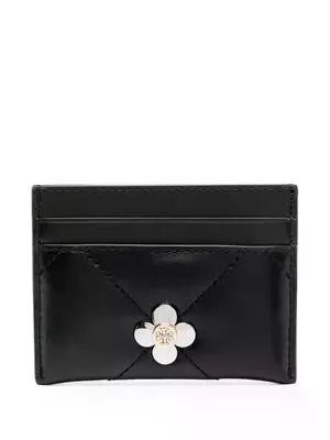 Tory Burch Kira Clover Diamond Quilt Cardholder - Black