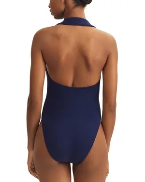 Polo Ralph Lauren Collared One Piece Swimsuit