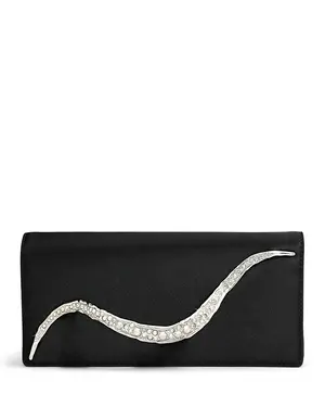 Alexis Bittar Crystal Curve Side Handle Clutch - Black