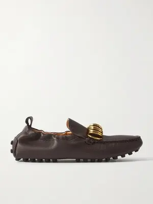 TOD'S Gommino 22l Embellished Leather Loafers - Brown