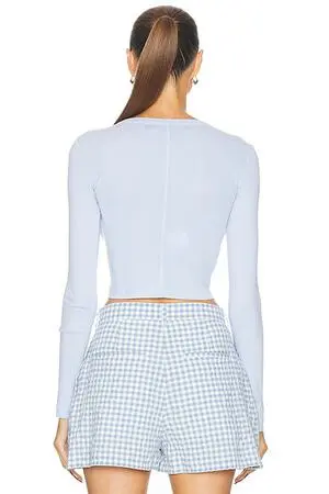 Enza Costa Supima Baby Rib Long Sleeve Cropped Top