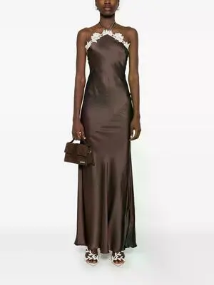 Patrizia Pepe Logo-pendant Maxi Dress