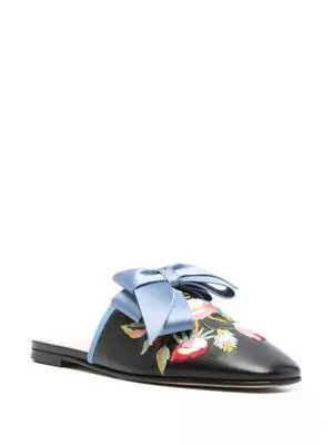 Valentino Garavani Floral-embroidered Mules