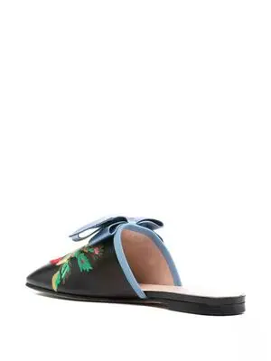 Valentino Garavani Floral-embroidered Mules