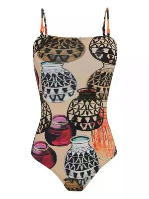 BRIGITTE Name' Liz Printed Swimsuit - Neutrals