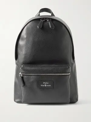 Polo Ralph Lauren Full-grain Leather Backpack - Black