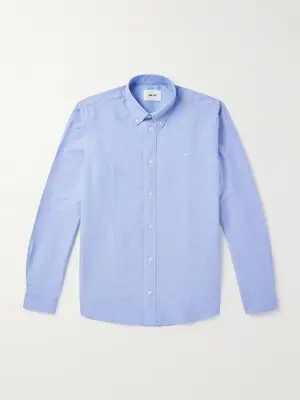 Nn07 Colby 5910 Button-down Collar Logo-embroidered Organic Cotton Shirt