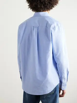 Nn07 Colby 5910 Button-down Collar Logo-embroidered Organic Cotton Shirt