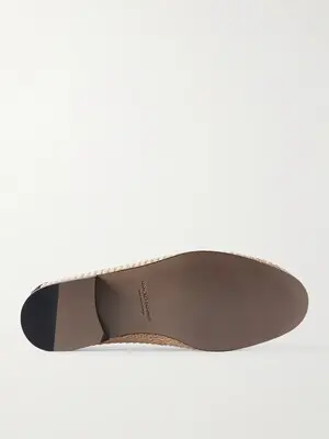 Manolo Blahnik Padstow Collapsible-heel Raffia Loafers - Neutrals