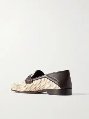 Manolo Blahnik Padstow Collapsible-heel Raffia Loafers - Neutrals