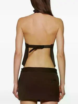 Wardrobe.NYC Backless Halter Top - Brown