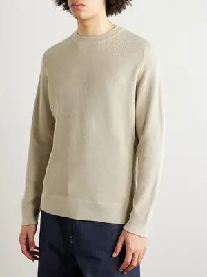 Nn07 Kevin 6600 Ribbed Organic Cotton Sweater - Neutrals
