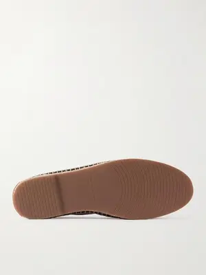 Manolo Blahnik Nerano Leather-trimmed Espadrilles - Orange