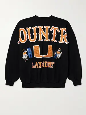 Kapital Printed Cotton-jersey Sweatshirt - Black