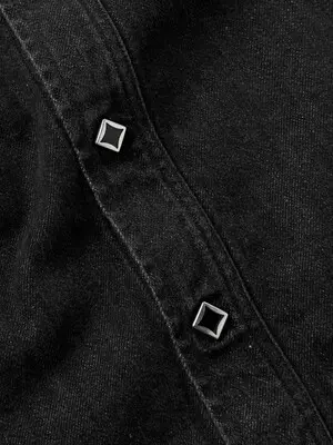 Kapital Slim-fit Leather-trimmed Lace-up Denim Shirt