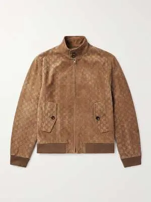 Gucci Logo-debossed Suede Jacket
