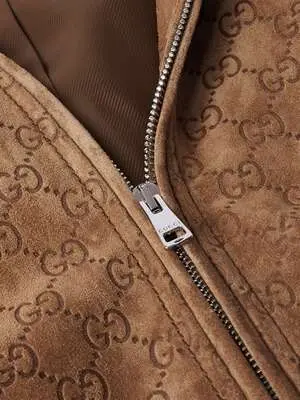 Gucci Logo-debossed Suede Jacket