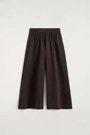 Cos Seersucker Wide-leg Culottes - Brown