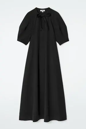 Cos Tie-detail Maxi Dress - Black