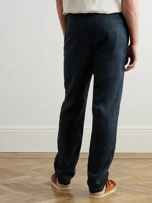 Canali Tapered Linen Drawstring Trousers
