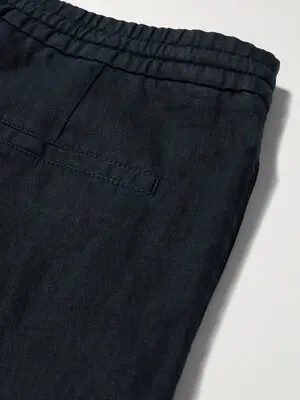 Canali Tapered Linen Drawstring Trousers