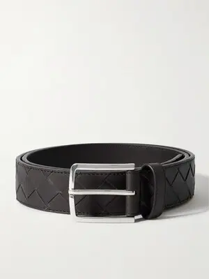 Bottega Veneta 3.5cm Intrecciato Leather Belt - Brown