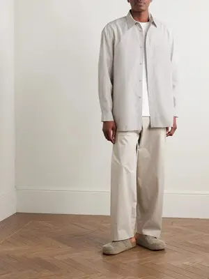 AMOMENTO Straight-leg Cotton-blend Trousers