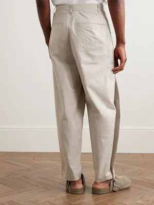 AMOMENTO Straight-leg Cotton-blend Trousers