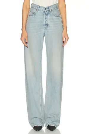 Women's Faded High Waist Wide Leg Jeans