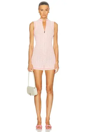 SEROYA Pina Romper - Peach Pink Eggshell