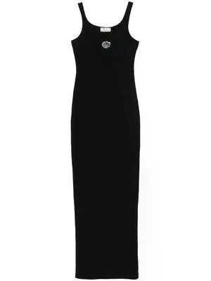 Blumarine Floral-brooch Maxi Dress