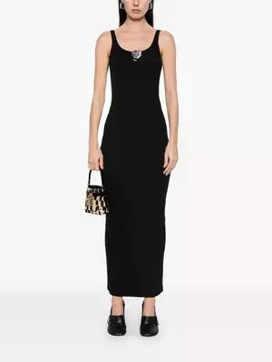 Blumarine Floral-brooch Maxi Dress