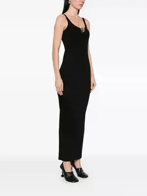 Blumarine Floral-brooch Maxi Dress